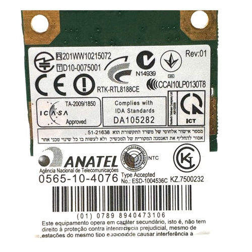 TOSHIBA C855 C850 C850D Realtek RTL8188CE WiFi Card | eBay