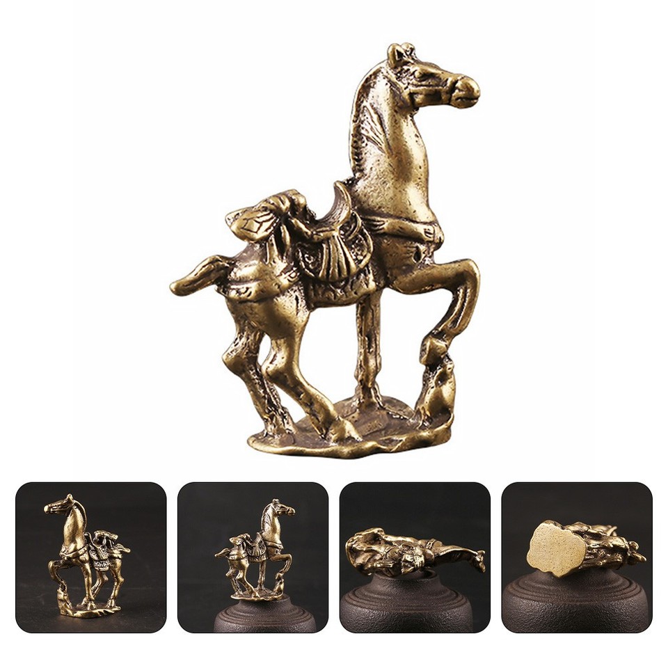 Brass Horse Figurine Desktop Decoration Home Adornment Office Tabletop ...
