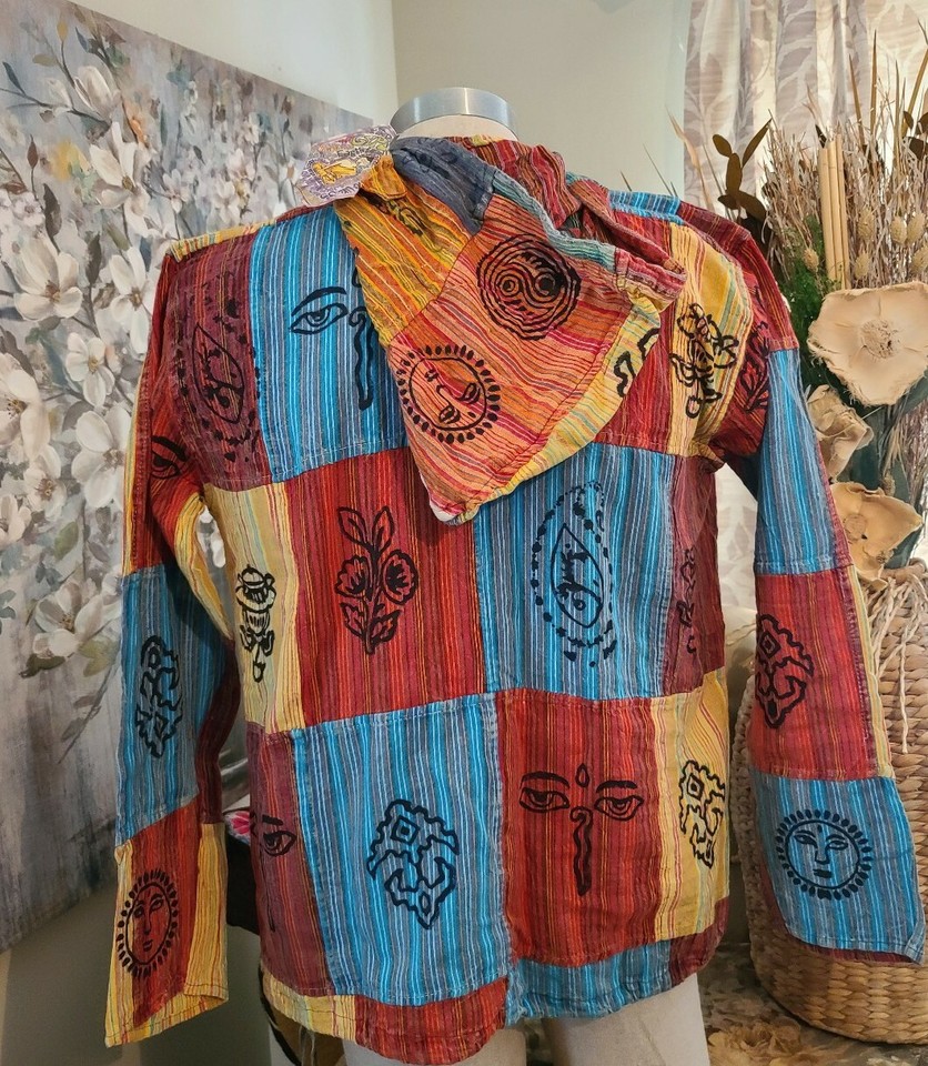 Patchwork top Hoodie patchwork pullover Bohemian Nepal | eBay