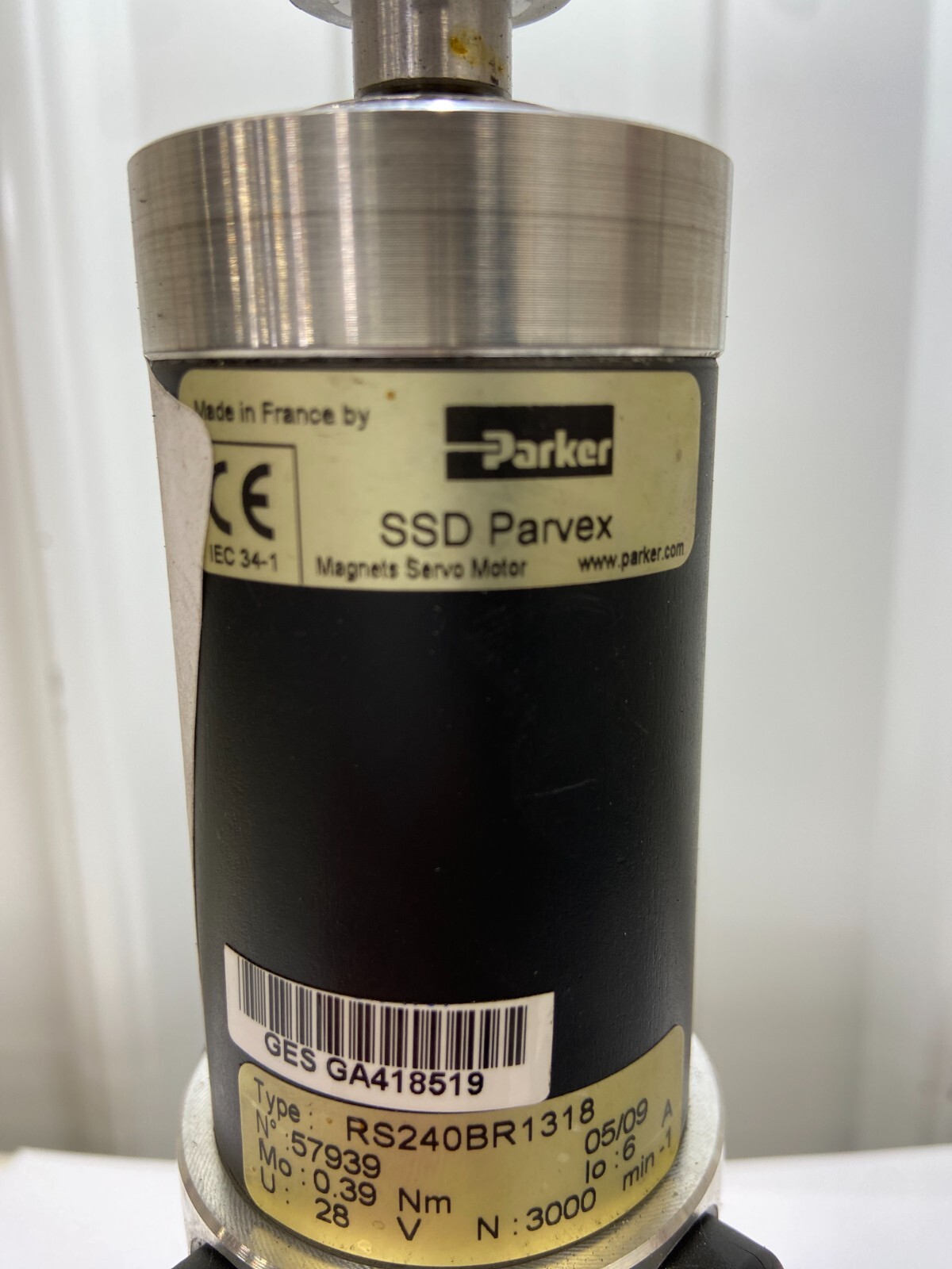 Parker SSD Parvex Magnets Servo Motor Type: RS240BR1318 | eBay