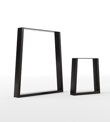 Industrial Table Legs - Trapezium Design - Box Section Steel, Various ...
