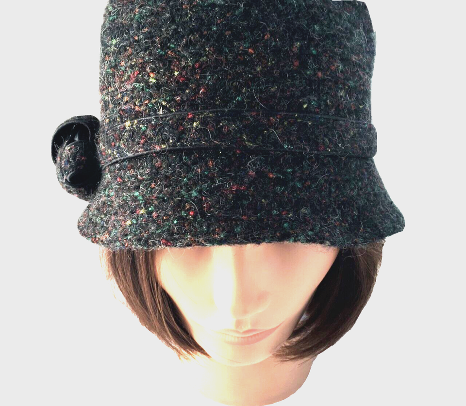 Vtg Betmar NY Cloche Bucket Hat Retro 80s 90s Boho Womens S Multi Black ...