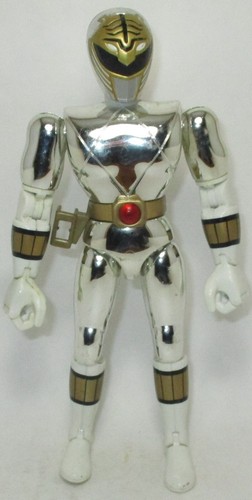 1995 Mighty Morphin Power Rangers Chrome WHITE RANGER 8" Action Figure ...