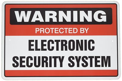 Warning Protected by Electronic Security System Metal Aluminum Novelty ...