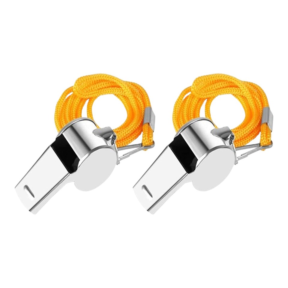 Metal Referee Whistle with Key Ring Sports PE School Football Rugby ...