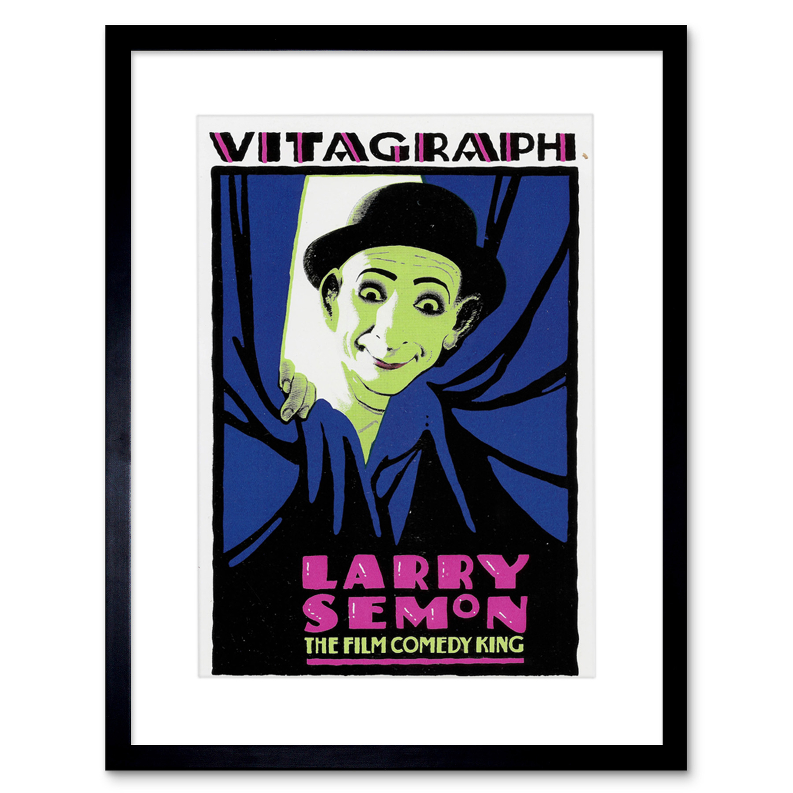 Ad Stage Film Actor Silent Era Larry Semon Comedy King Clown Art Framed ...