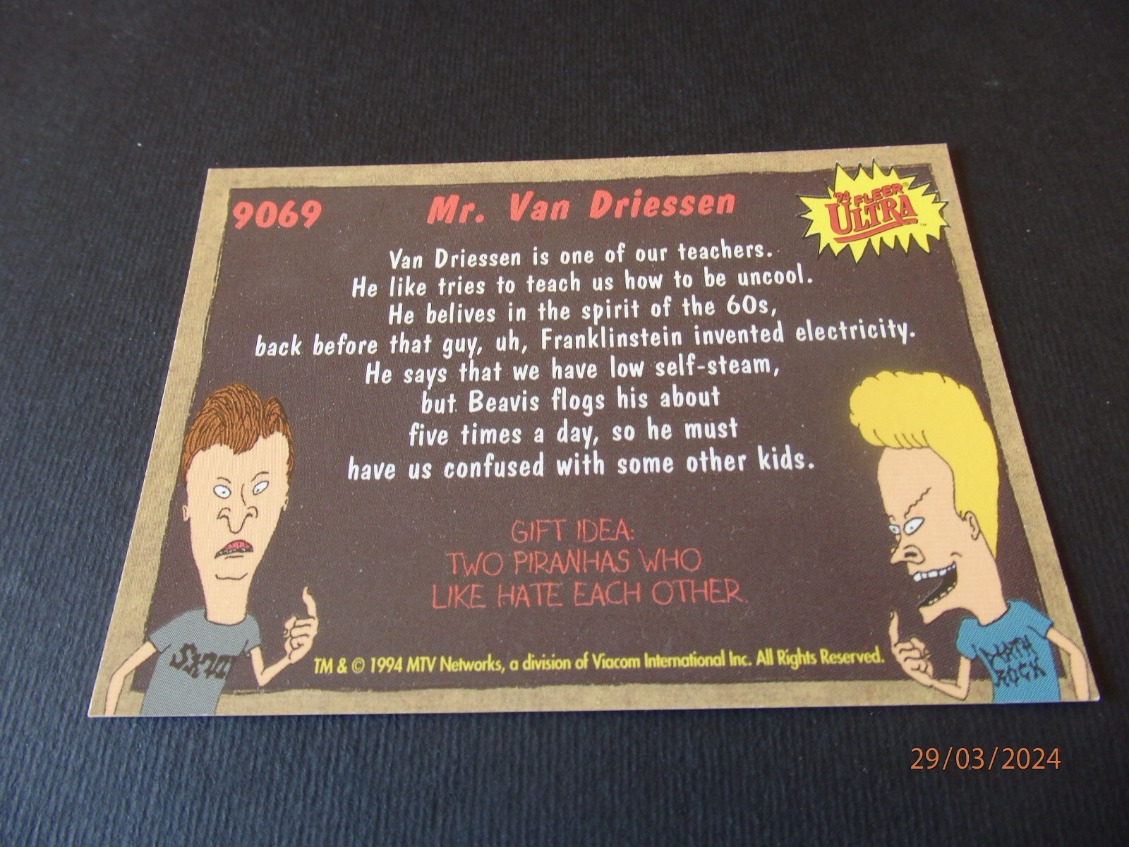 Mr. Van Driessen - Beavis and Butthead - Card 9069 - 1994 MTV Fleer ...
