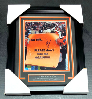 Chad Johnson Autographed Framed 8x10 Photo Dont Fine Me Again Bengals ...