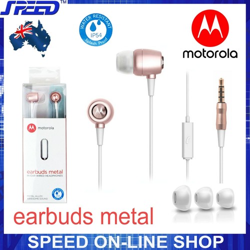 Motorola Earbuds Metal In-Ear Headphones Earphones with Mic - ROSE GOLD ...