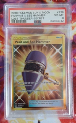 Pokemon Wait and See Hammer 236/214 PSA 8 Lost Thunder Full Art Gold ...