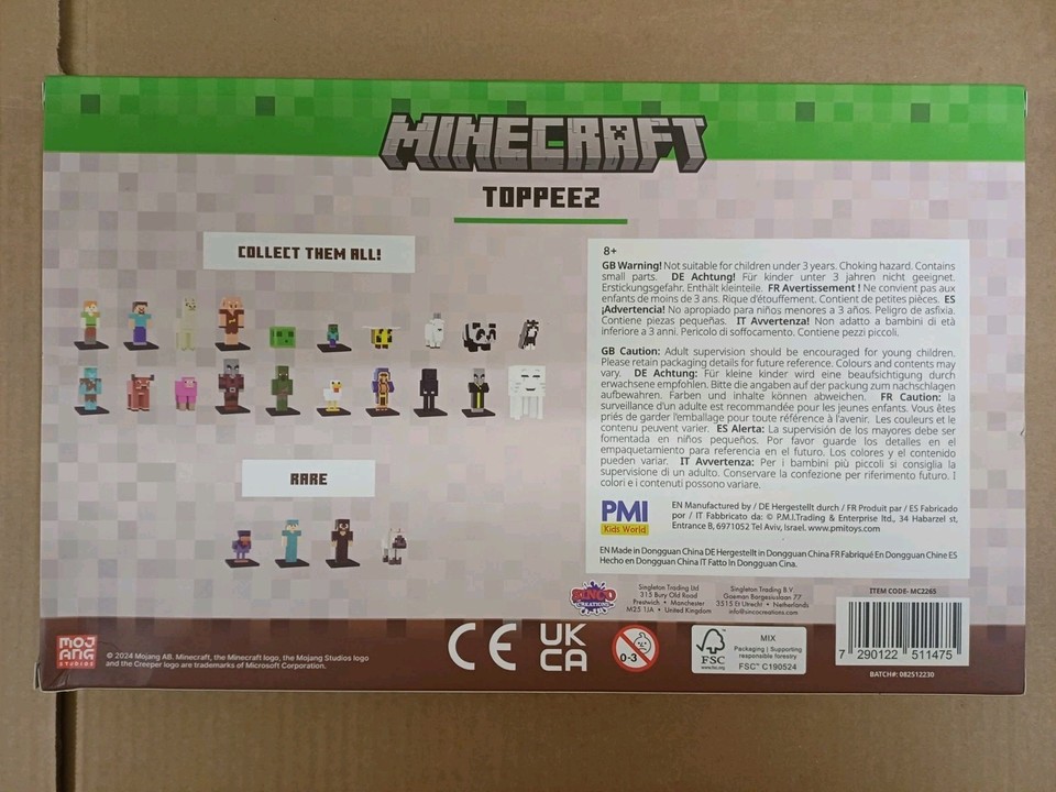 Minecraft 10 Pack Deluxe Box Action Figures Toppeez Series 2 - Mojang ...