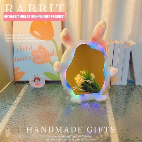 Handmade DIY Rabbit Mirror Kit Plush Rabbit Mirror Night Light | eBay