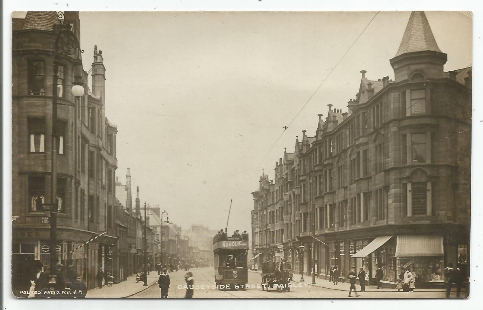 POSTCARDS-SCOTLAND-PAISLEY-RP. Causeyside Street with Mid Distance Tram ...