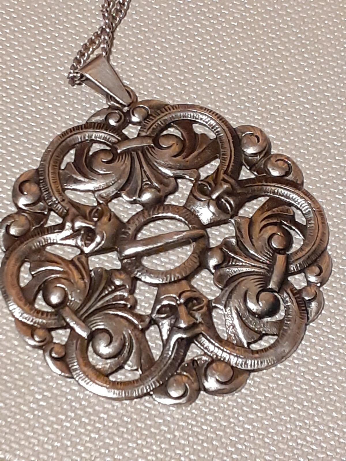 HUGE ANTIQUE NORWEGIAN SILVER 830s PENDANT MADE BY L… - Gem