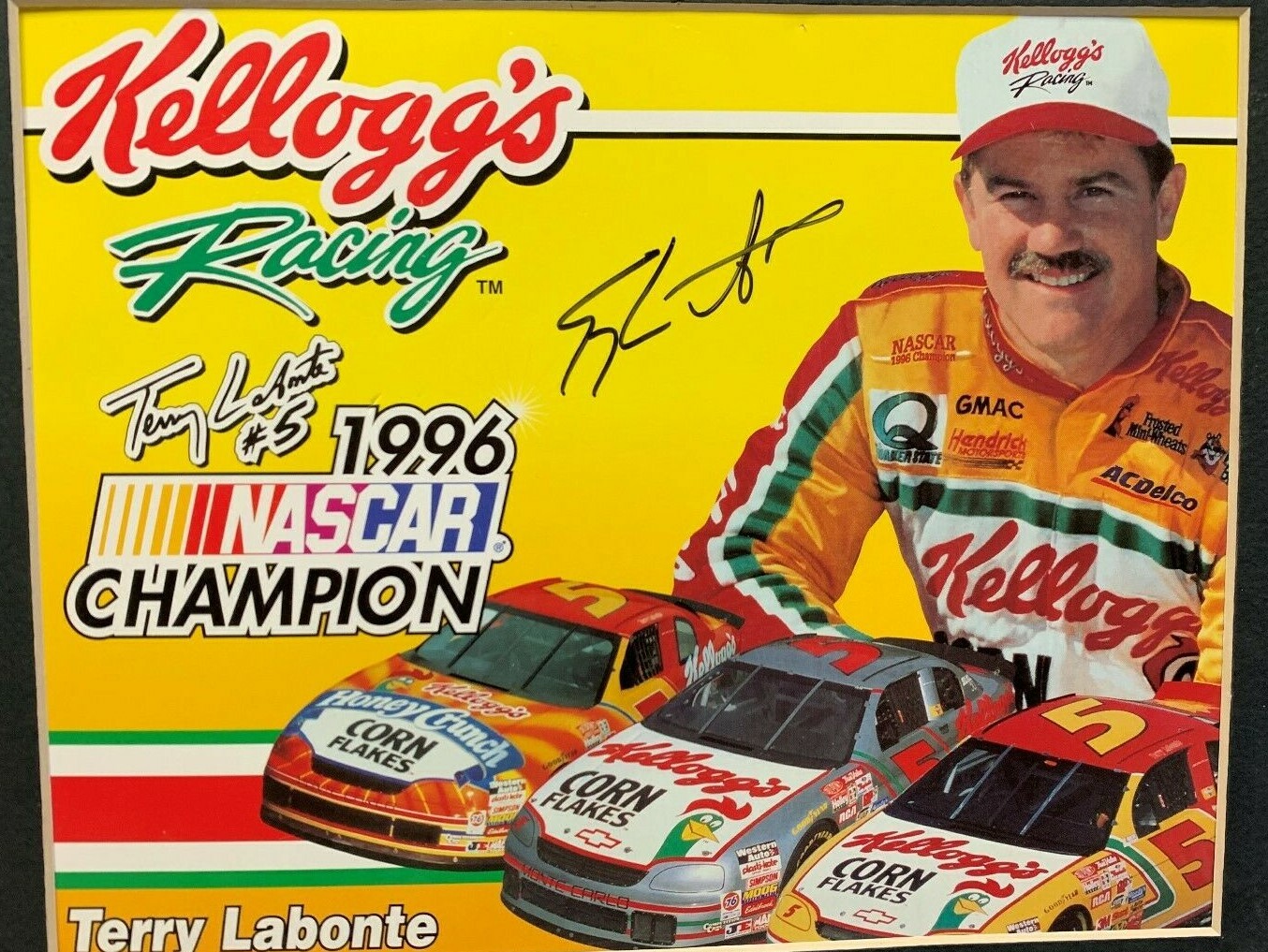 Terry Labonte NASCAR Autographed Photo w/COA Sharpie Team Handout 8 ...