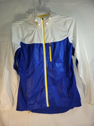 Xersion Size Medium Athletic Light Weight Rain Jacket Blue/White Full ...