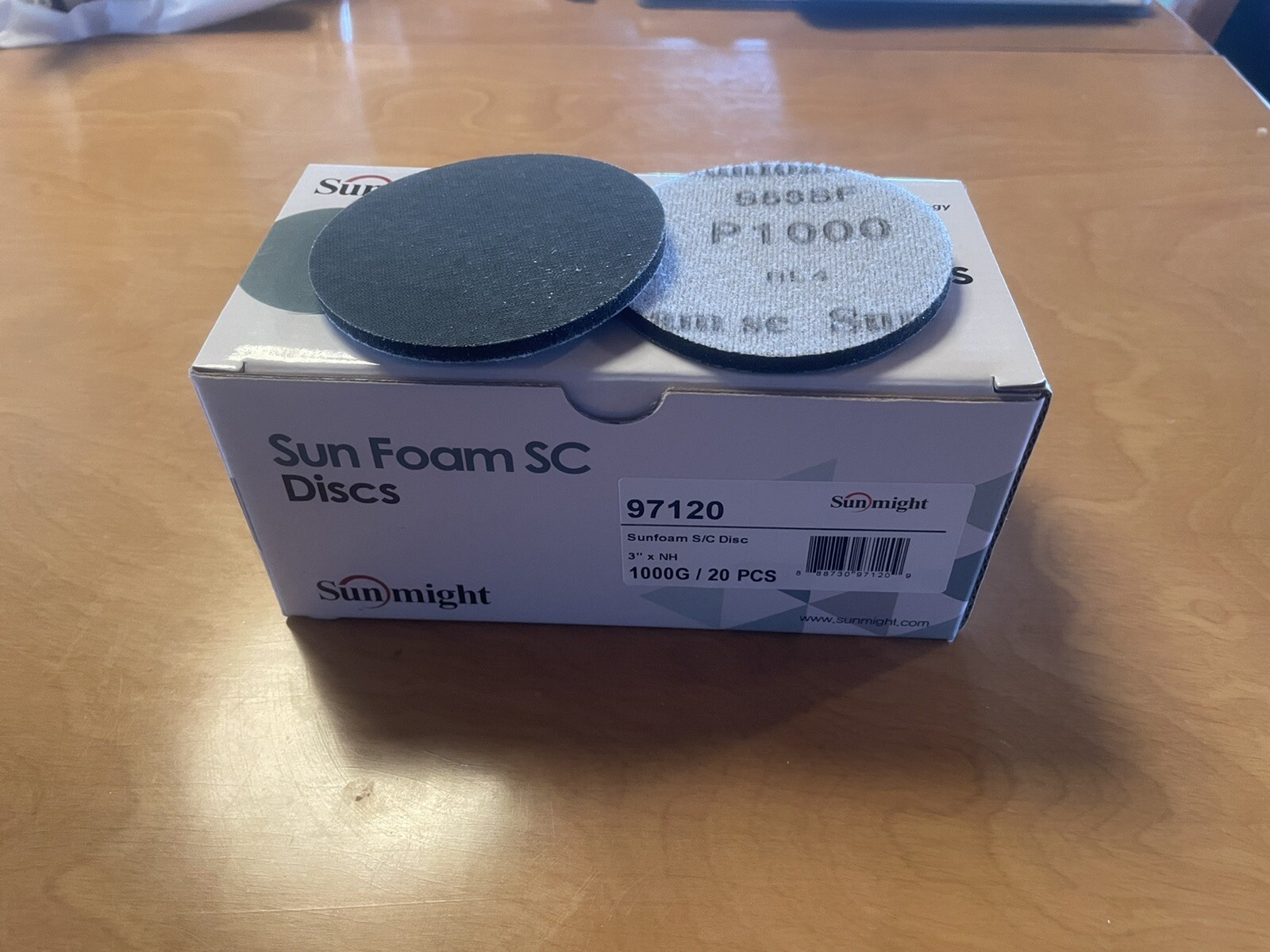 Sunmight 97120 Sunfoam Hook & Loop 3 in. Foam Sanding Discs 1000 Grit ...