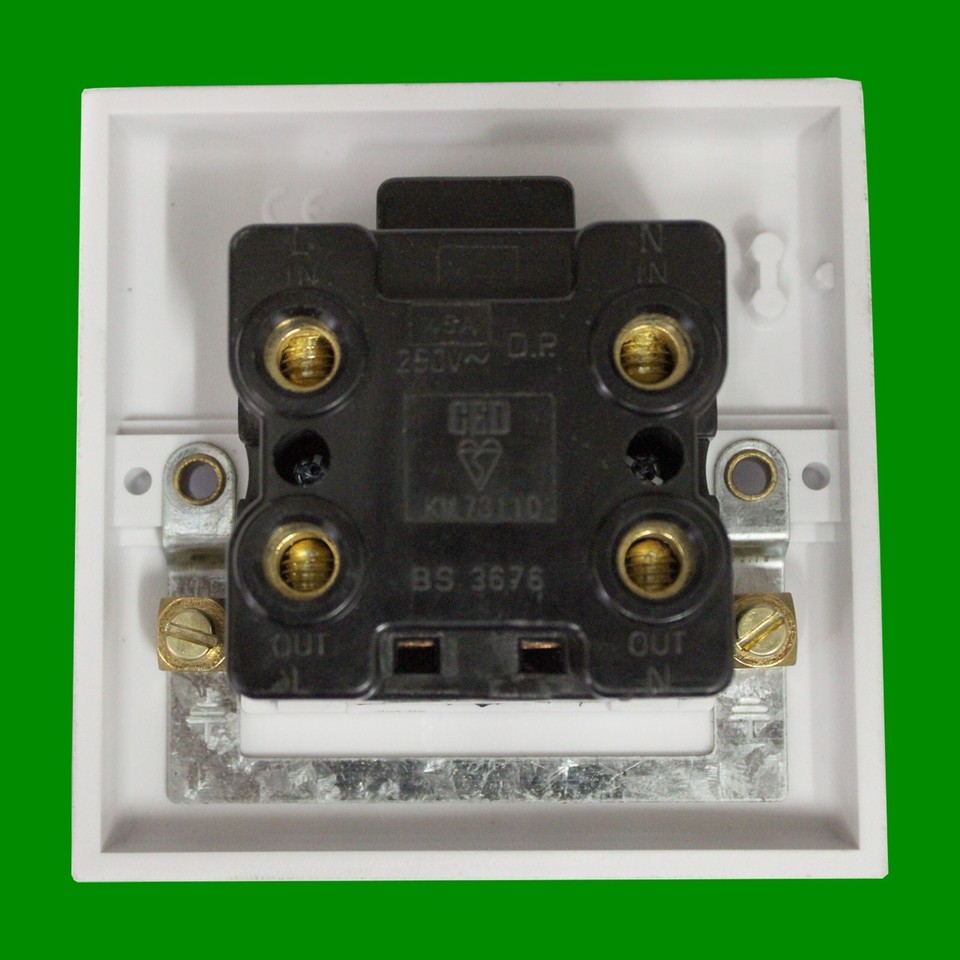 White 1 Gang Double Pole DP Cooker Hob Oven Control Switch Isolator ...