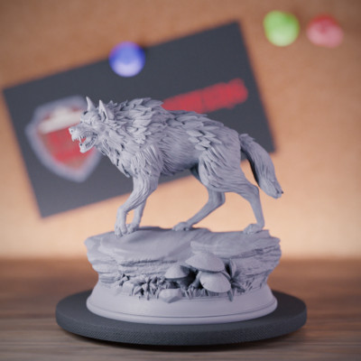 Direwolf Miniature Dungeons and Dragons Wolf Mini DnD 5e TTRPG ...