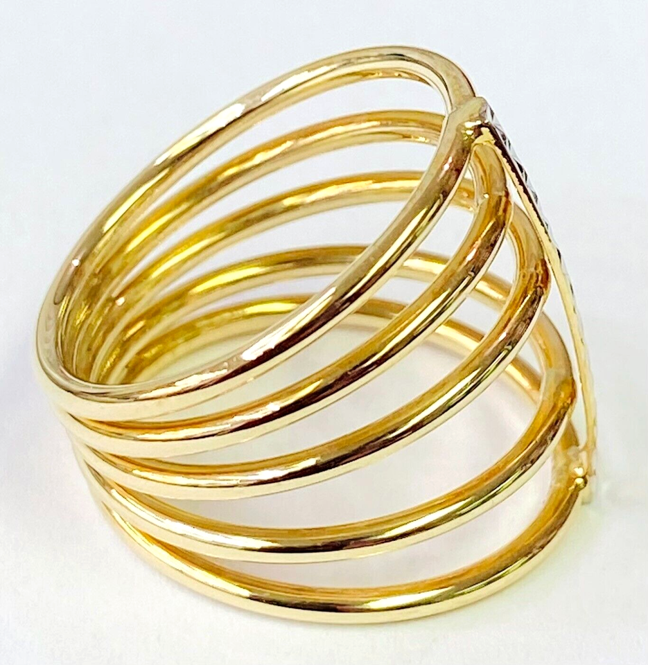 Michael Anthony Jewelry Solid 10K 2-Tone Gold 5-Row Band Ring Size 7 ...