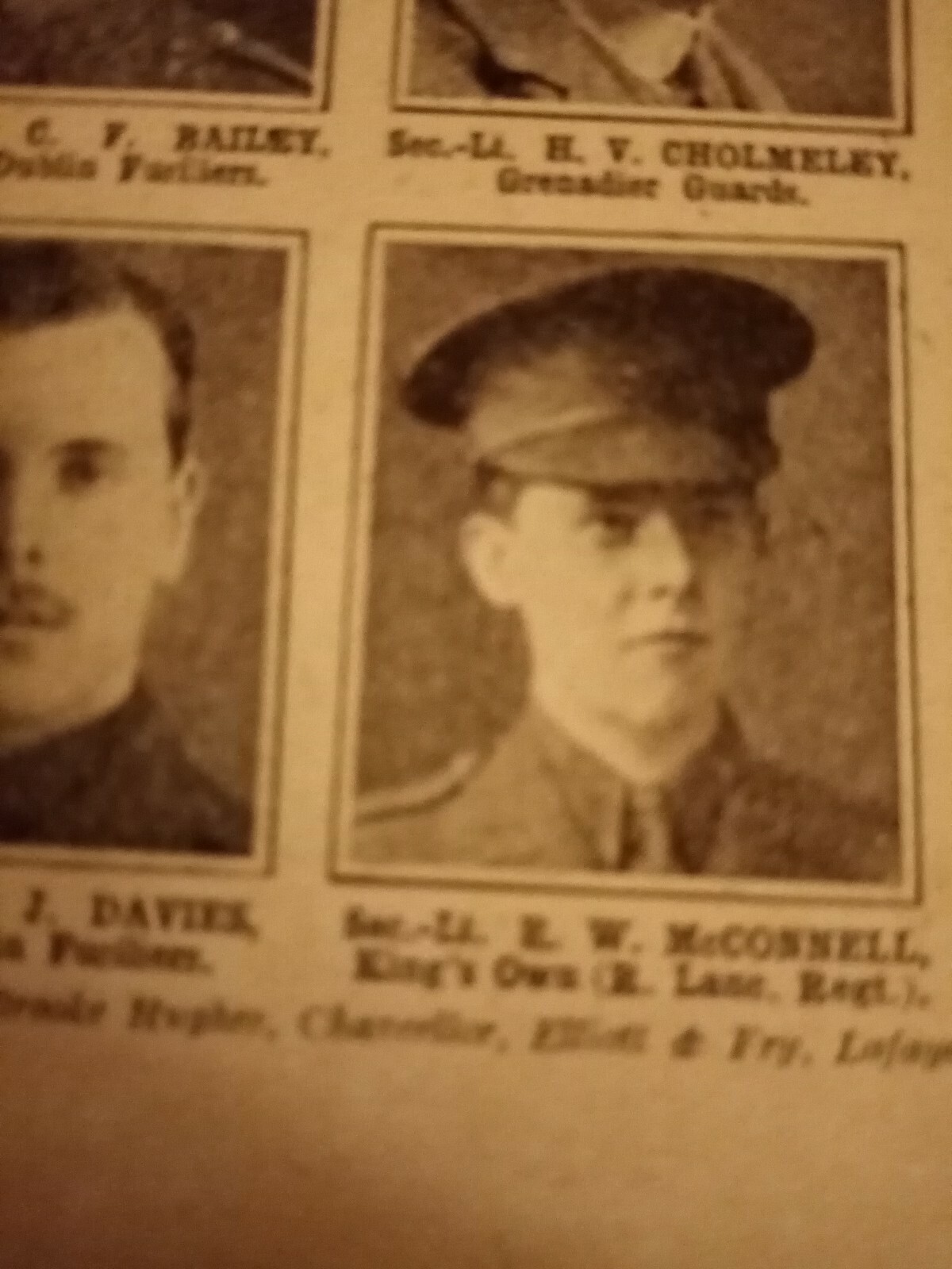 Kvc12 Ephemera ww1 1916 small picture r w McConnell | eBay