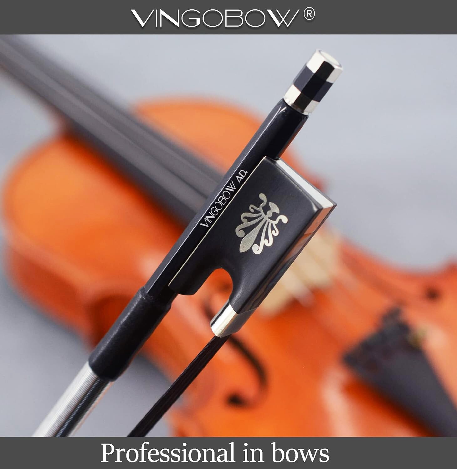 Kohlefaser Geigenbogen schöner Frosch und Wicklung süßer Ton schwarzes ...