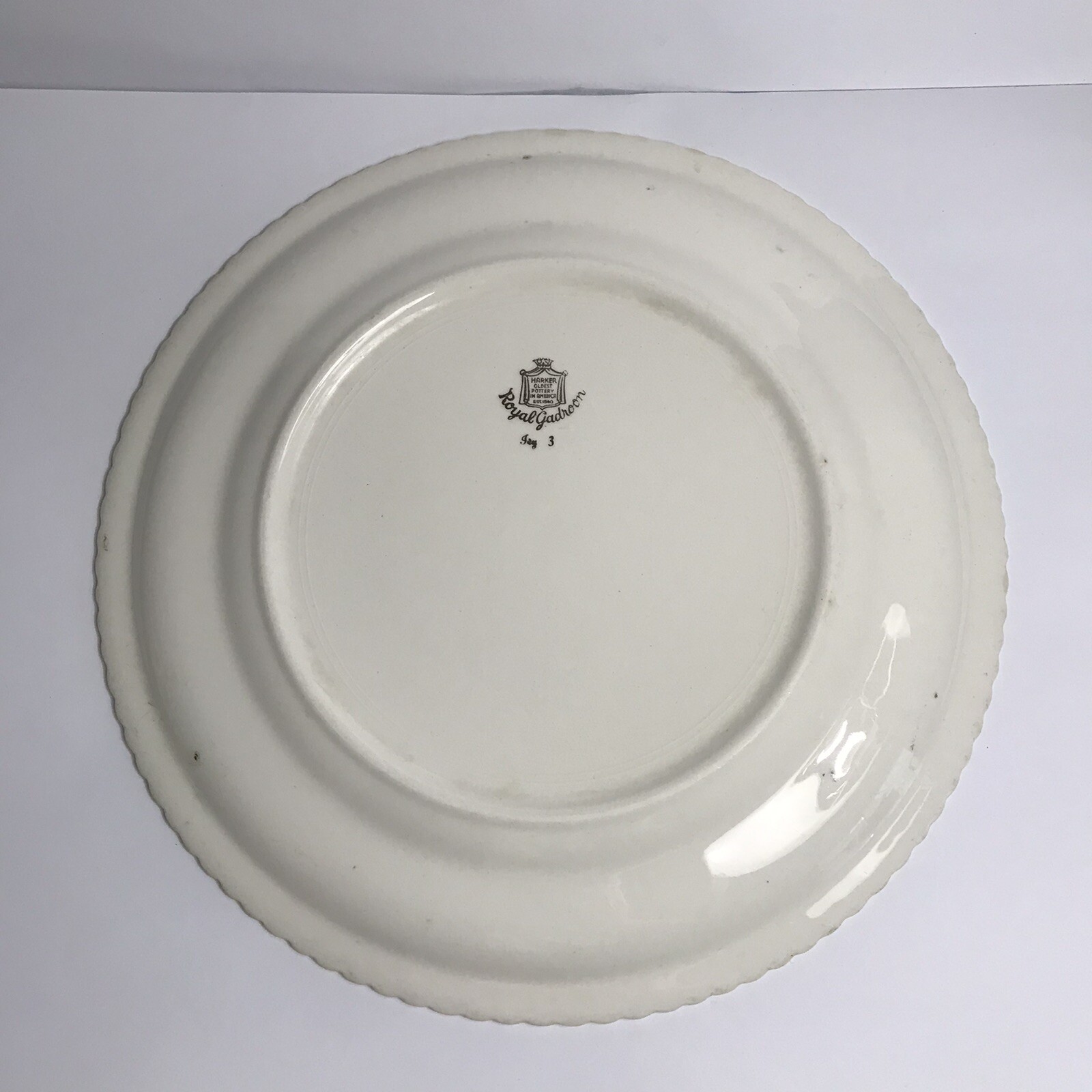 Vtg Harker Royal Gadroon Pottery IVY Dinner Set Scalloped Edge SET OF ...