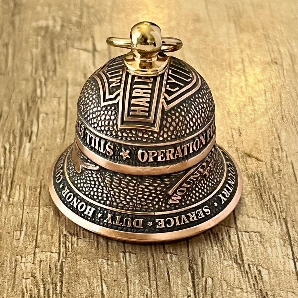 Harley Davidson Wounded Warrior Copper Coin Biker Guardian Gremlin Bell ...