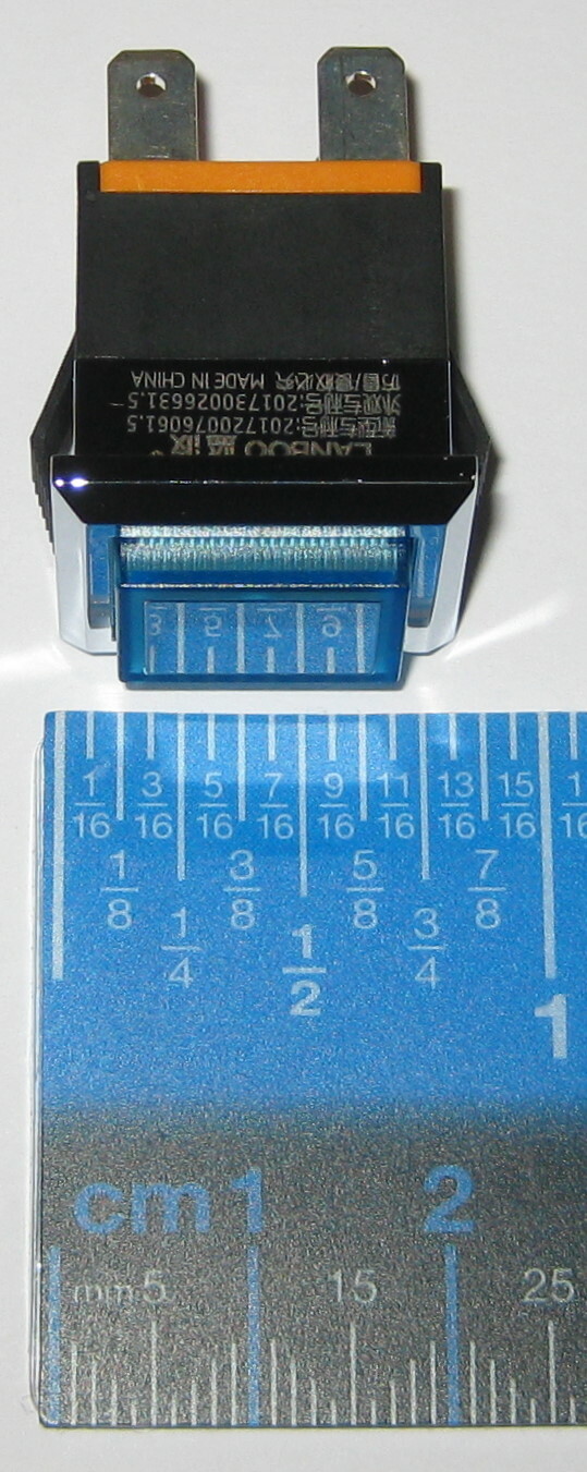 Illuminated Blue Momentary Rectangular Pushbutton Switch - DPST - 12V ...