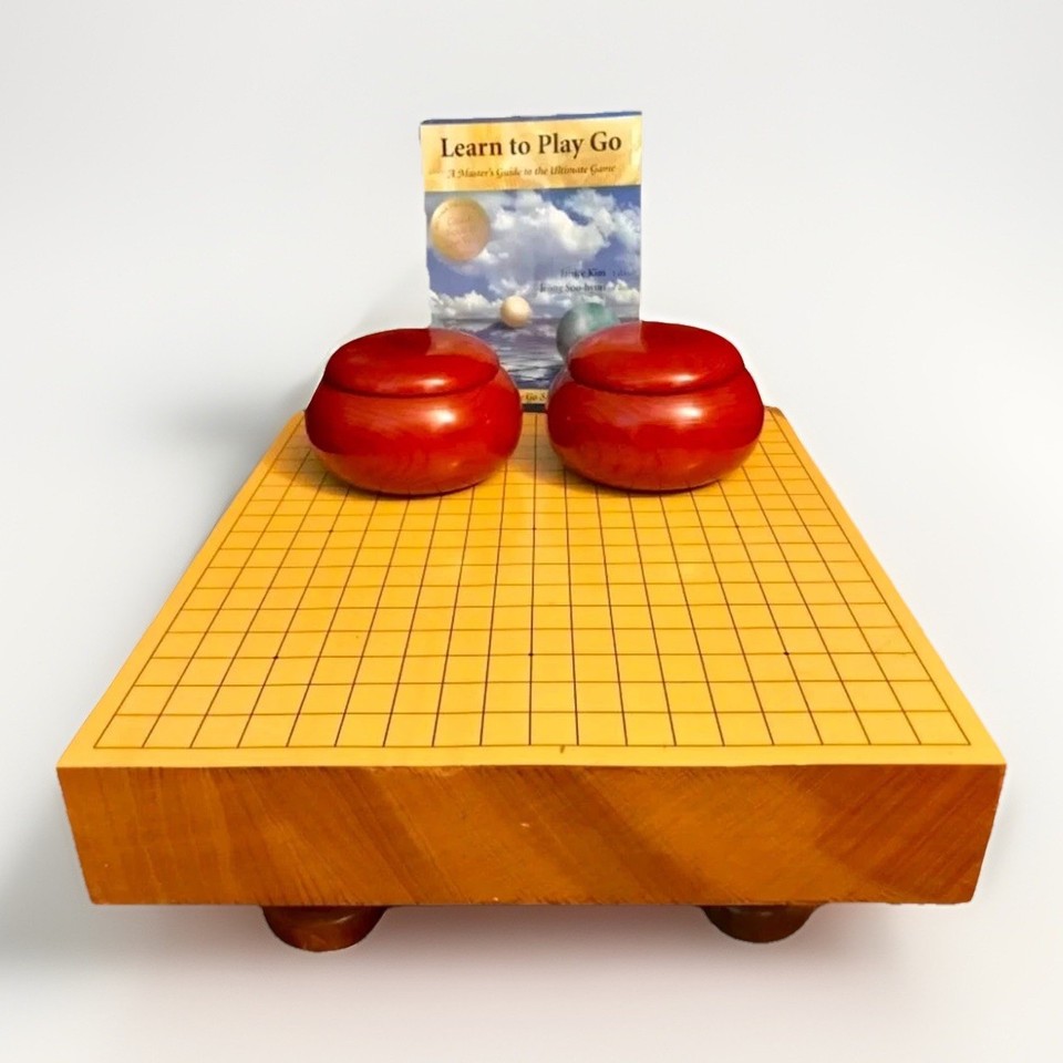 1970s Carved Wood Baduk Go Game Board Goban Go-Ishi Stones Korea | eBay