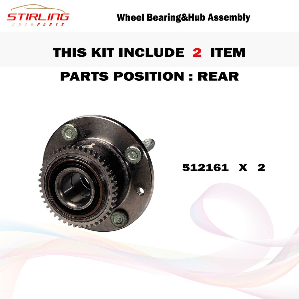 stirling 2PCs Rear Wheel Bearing&Hub Assembly For Mazda Protege 1995 ...