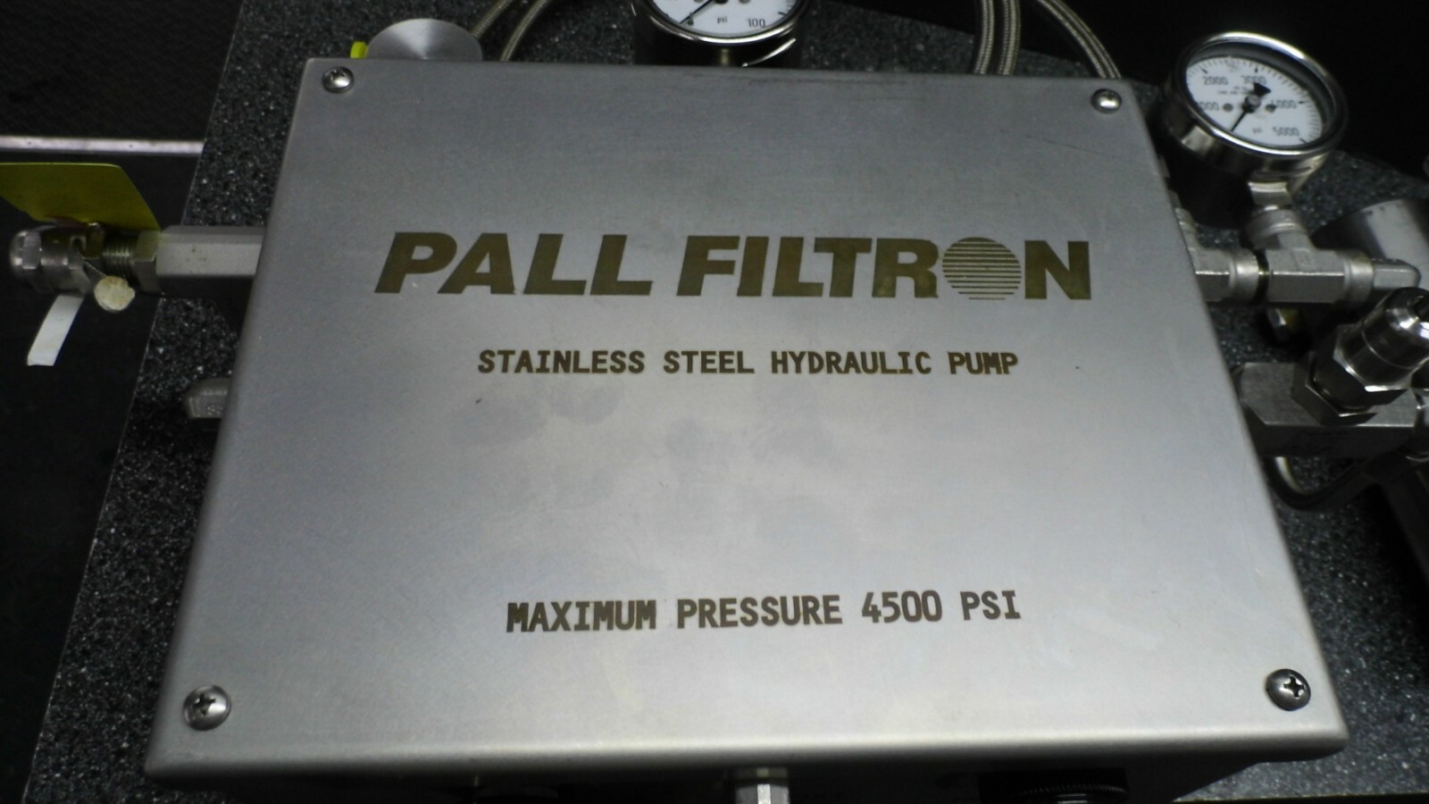 PALL FILTRON 4500 PSI STAINLESS STEEL HYDRAULIC PUMP & SIMPLEX SRC123 ...