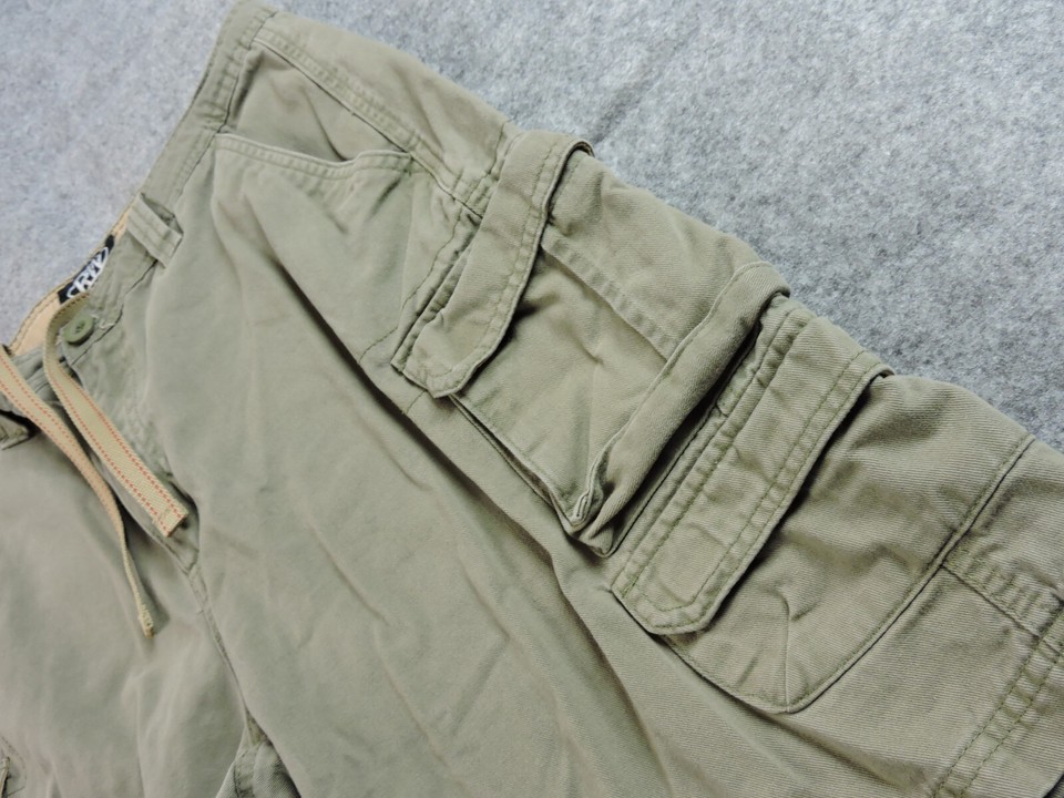 RW Rugged Wear Mens 34x9 Distressed Paratrooper Cargo Shorts Drawstring ...