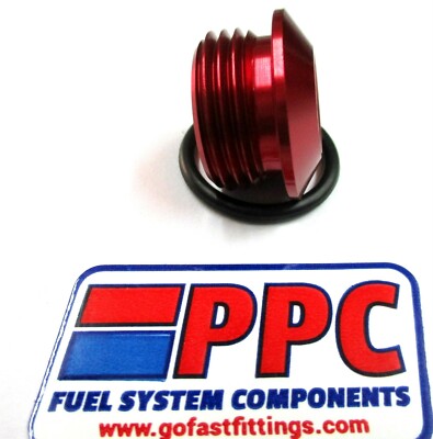 08 an slim line Profile Milled lightwght o ring boss port plug Polish ...