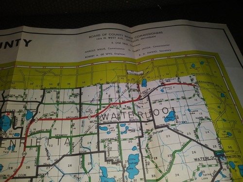 1974 Jackson County Michigan Road Map Grass Lake Parma Brooklyn Concord ...
