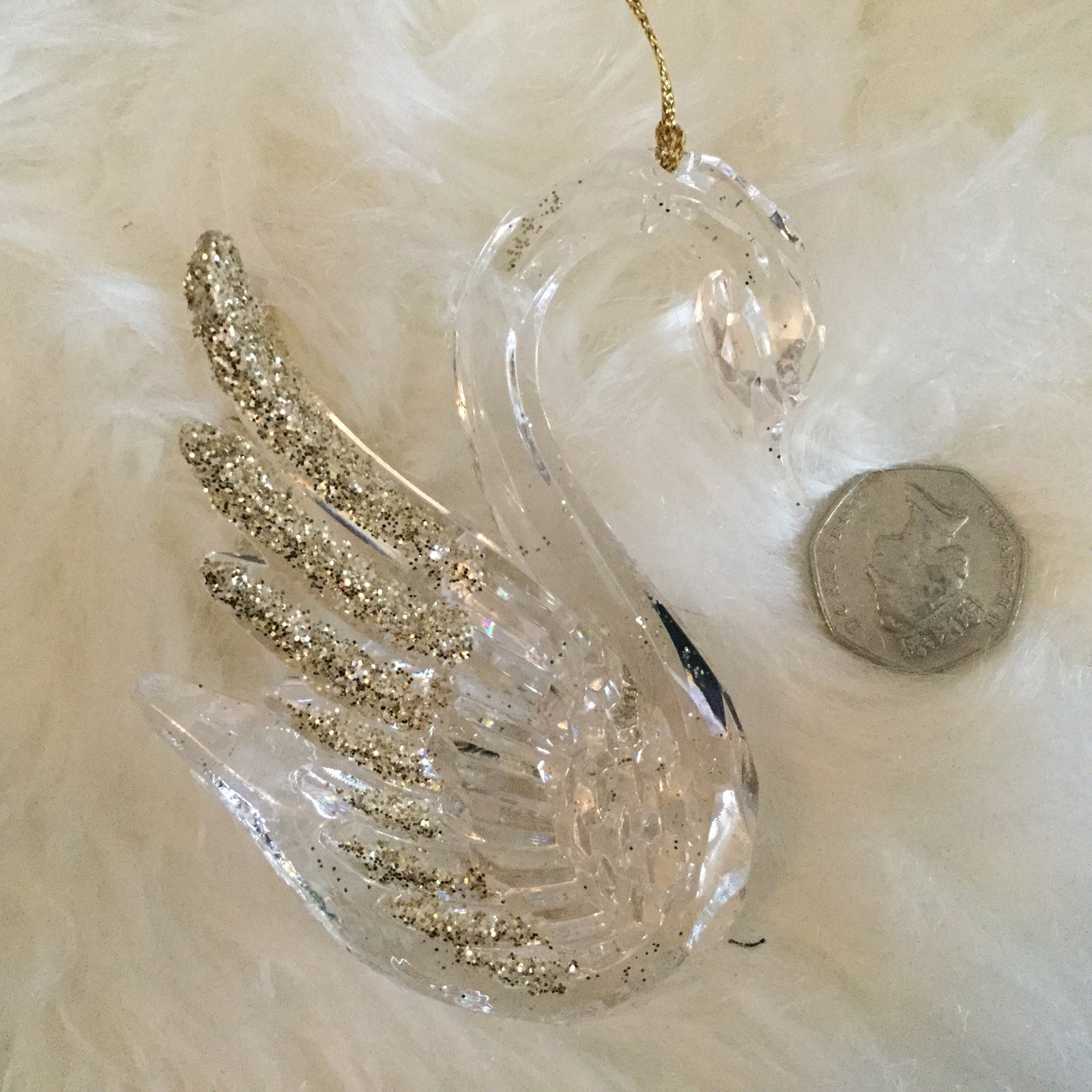 Acrylic Rainbow Iridescent Swan Christmas Tree Decoration Gisela Graham ...