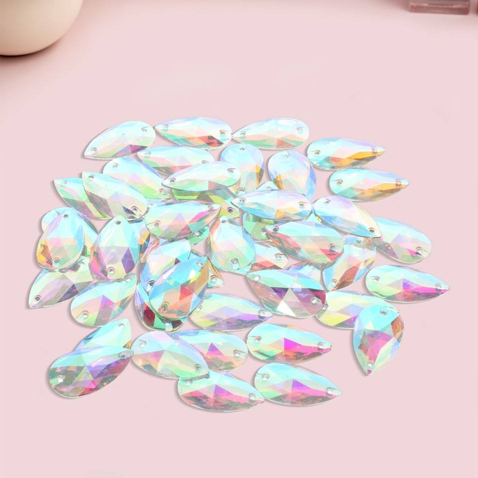 2 Pack Water Drop Resin Drill Brightness Flat Back Rhinestones ...