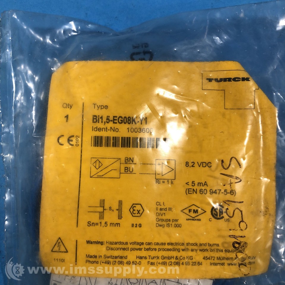 Turck 5-EG08K-Y1 Inductive Proximity Sensor FNOB | eBay