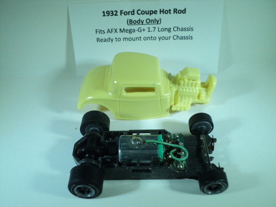 HO scale Slot Car Custom Resin Body Yellow 1932 Ford Coupe Fits AFX ...