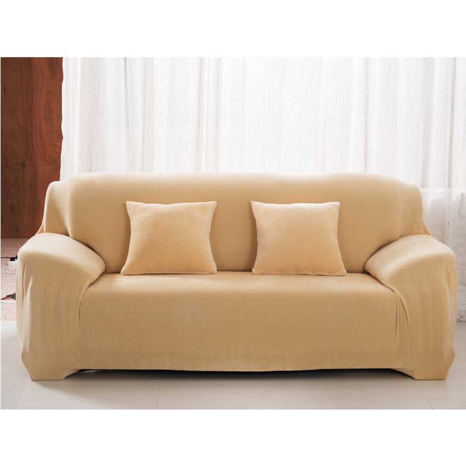 1/2/3/4 Seaters Velvet Elastic Stretch Sofa Covers Slipcover Protector ...