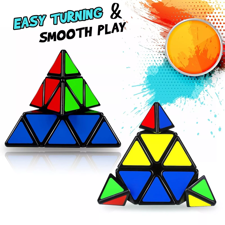 Jinzita Magic Puzzle Cube Stress Triangle Twist Toy Pyramid Speed Brain ...