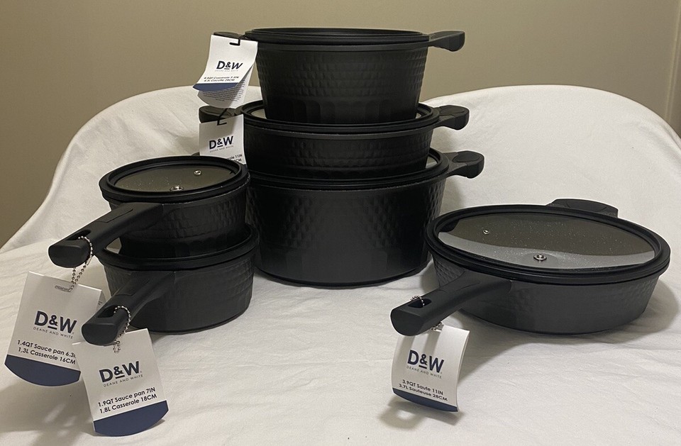 D&W Deane & White Premium Cookware Collection 12pc Set/Black NEW | eBay