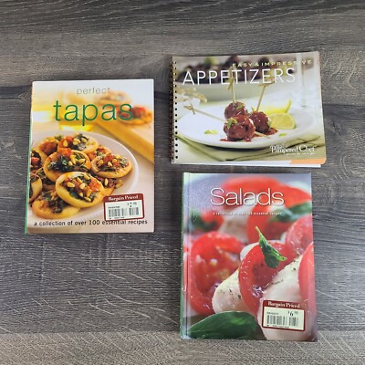 Lot of 3 Cookbooks Recipes Tapas Easy Impressive Appetizers Salads ...