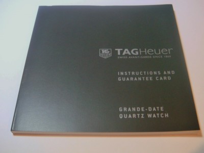 Tag Heuer Instruction Watch Book – Grande Date Quartz Watch | eBay ...