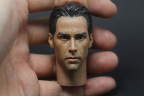 1/6 Man Head Neo Keanu Reeves Carved Sculpt Model PVC 2in. Toy Fit ...