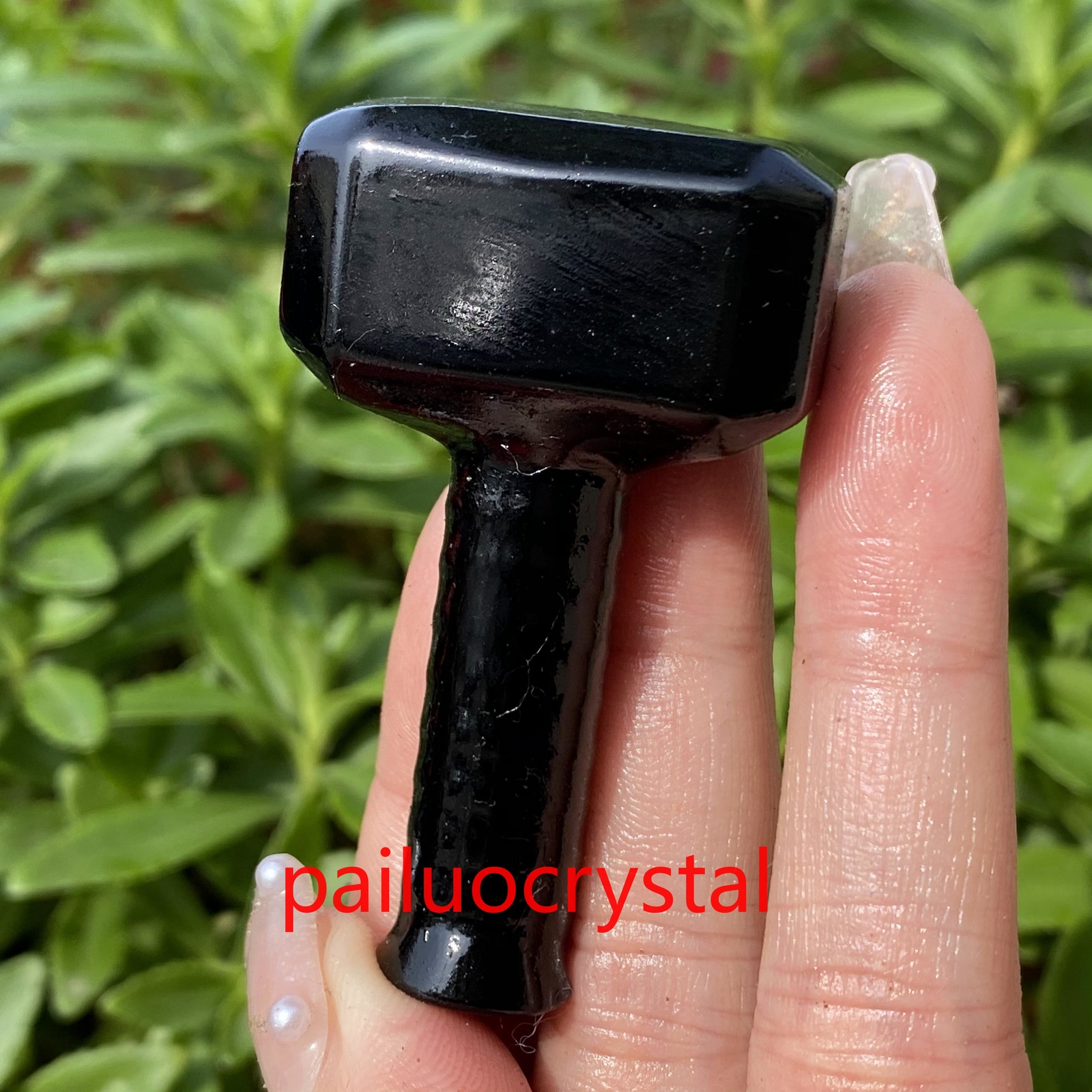 2.2" Natural Obsidian Hammer Quartz Crystal Skull Pendant Carved ...