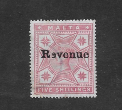 F5538 MALTA 1899 LOCAL FINE OVPT REVENUE ON 5 S QV USED - ROSE | eBay