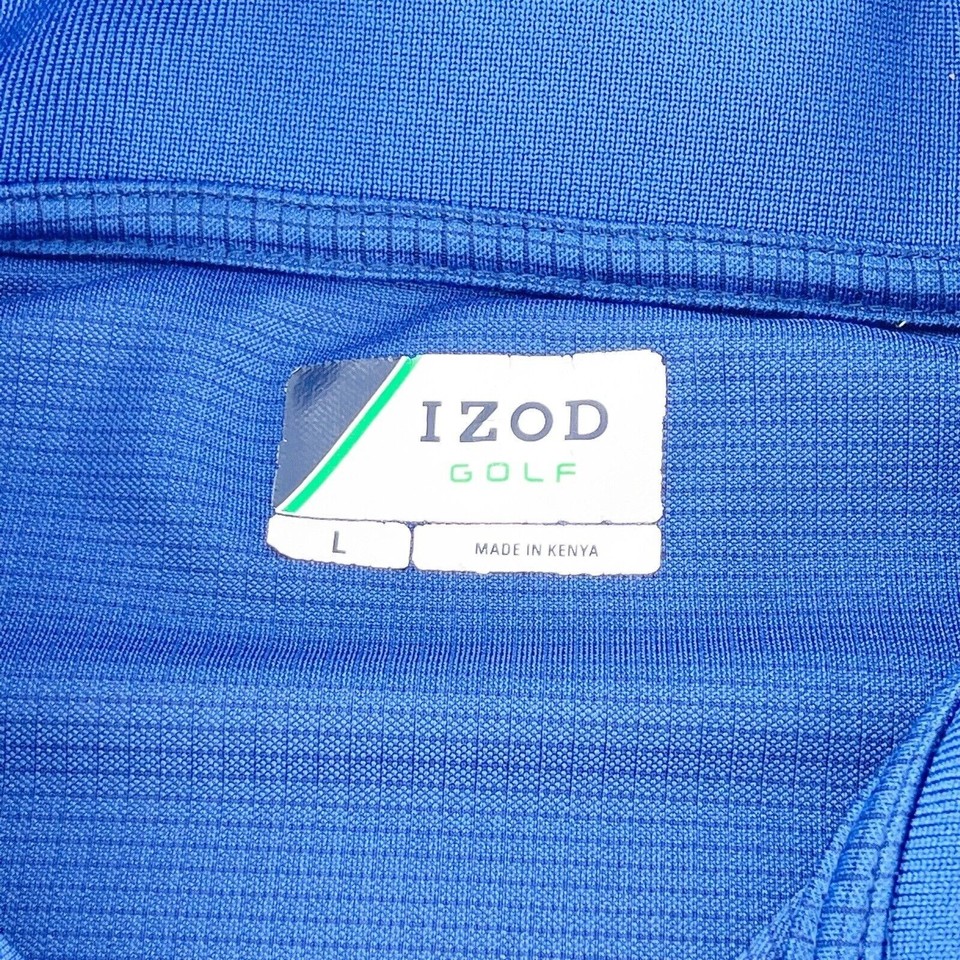 Izod Golf Blue Polo Shirt Large Mens Short Sleeve Classic Fit Office ...