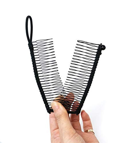 GETAGOTA Adjustable Banana Hair Clip Comb Clips for Women Stretch black ...