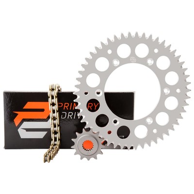 Primary Drive Chain and Sprocket Kit - Aluminum Rear/Gold X-Ring Chain ...